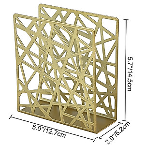 Gold Napkin Holder, Vintage Metal Freestanding Tissue Dispenser for Table,Cocktail Tabletop Paper Stand for Bar Dinner Home Kitchen Restaurant Picnic Party