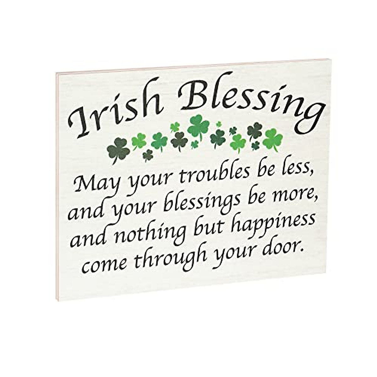 JennyGems St Patricks Day Decor, Irish Blessing Sign, May Your Troubles Be Less and Your Blessings Be More, Irish Prayer, Irish Decor, 7.25 x 6 Hanging Wood Sign
