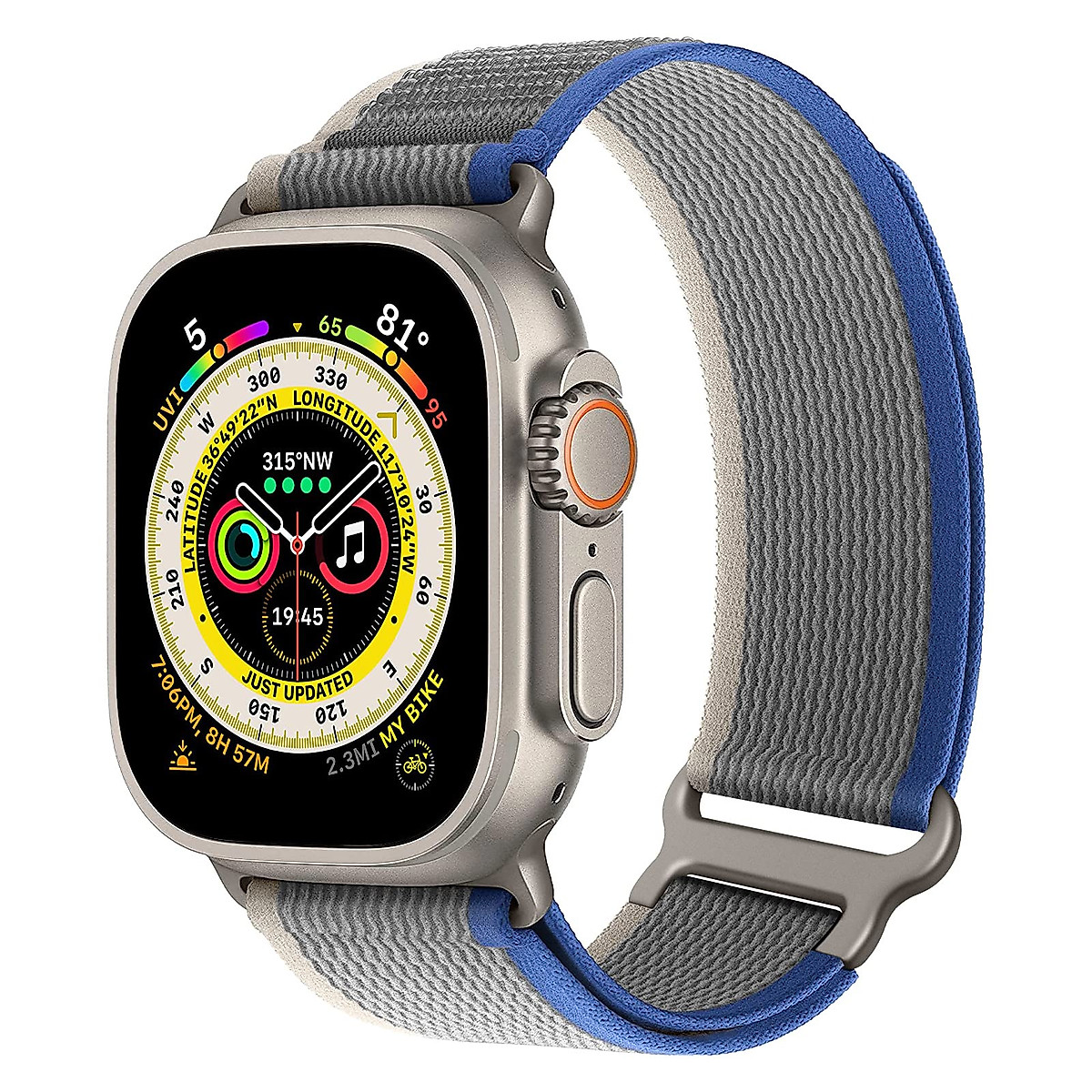 Trail Loop for Apple Watch Band 49mm 45mm 44mm 42mm Women Men, iWatch Bands Sport Strap Nylon Bracelet Wristband for Apple Watch Ultra Band Series 8 Series 7 Series SE2 SE 6 5 4 3 2 1, Blue/Grey