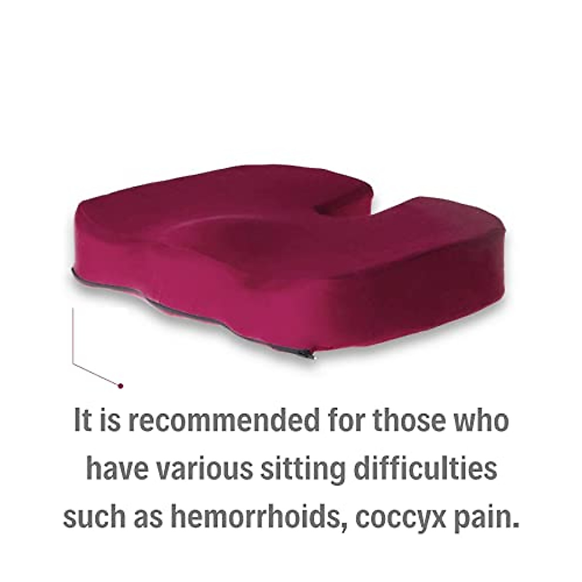 ErgoFoam Orthopedic Seating Memory Foam Seat and Hemorrhoids Cushion, Seat Cushion with High Density Memory Foam for Office Chair, Ergonomic Cushion for Wheelchair, car seat, Coccyx or Hip Problems