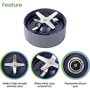 8 Pieces Blender Replacement Parts Extractor Blade for NutriBullet 600w 900w including Gasket Shock Pad and Gear