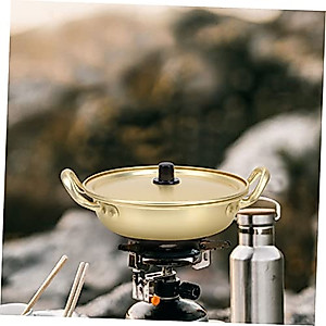 Yardwe Pot Instant Hotpot Asian Steamer Nonstick Cookware Korean Ramyun Pot Ramen Soup Pot Korean Ramen Soup Pot Instant Noodles Pot with Cover Cooking Hot Pot Quick Heating Ramen Pot