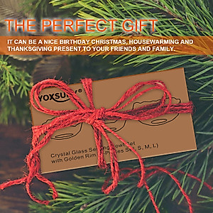 YOXSUNY Glass Bowl Serving Bowl Set with Golden Rim in Organic Shape. Salad Bowl Set of 3 Sizes (400ml) (600ml) (1100ml) For Salad Snacks Popcorn Candies Etc.