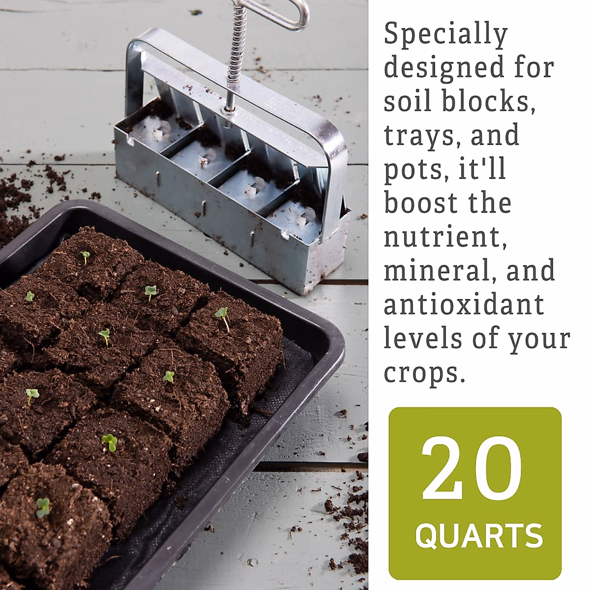 Vermont Compost Company Fort Vee - Organic Potting Soil Mix | High-Nutrient Compost-Based Potting Soil for Indoor & Outdoor Container Seed Starting, Plants & Vegetables Organic Gardening | 20 Quarts