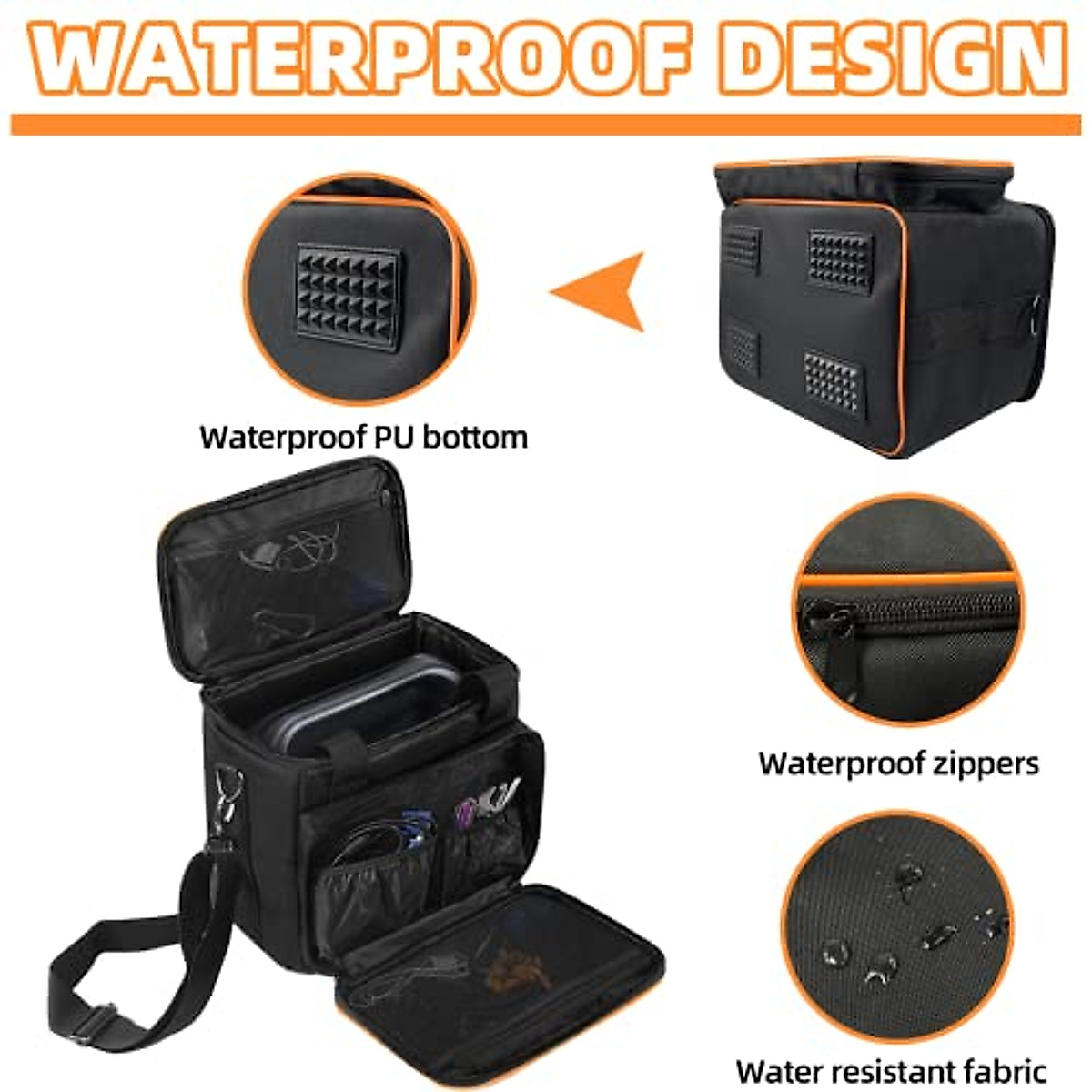 Joramoy Carrying Bag for Jackery Portable Power Station Explorer 500, Travel Storage Case with Waterproof Scratch-proof and Storage Pockets