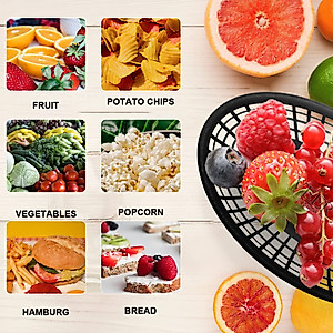 Cezoyx 50 Pack Black Fast Food Basket, 8.9 x 5.6 x 1.5 inch Oval Bread Fry Baskets Plastic Food Serving Tray for Fast Food Restaurant Supplies, Deli Serving, Chicken, Burgers, Sandwiches, Fries