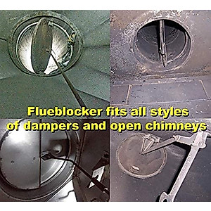 Flueblocker to Plug a 8" or 9" Round Chimney Flue – Chimney Sheep Wool Wood Stove & Fireplace Draft Stopper Plug Excluder – Save Energy Block Smell & Debris – Better Than Inflatable Pillow Balloon