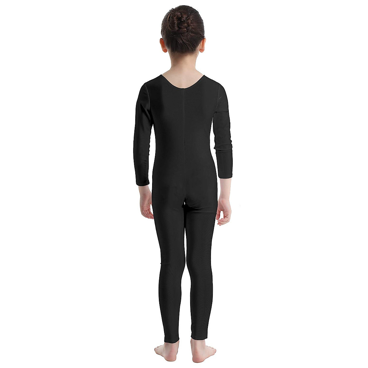 Moily Big Girls Long Sleeve Full Length Unitard Gymnastics/Dance/Sports Bodysuit Jumpsuit Leotard Black 12-14