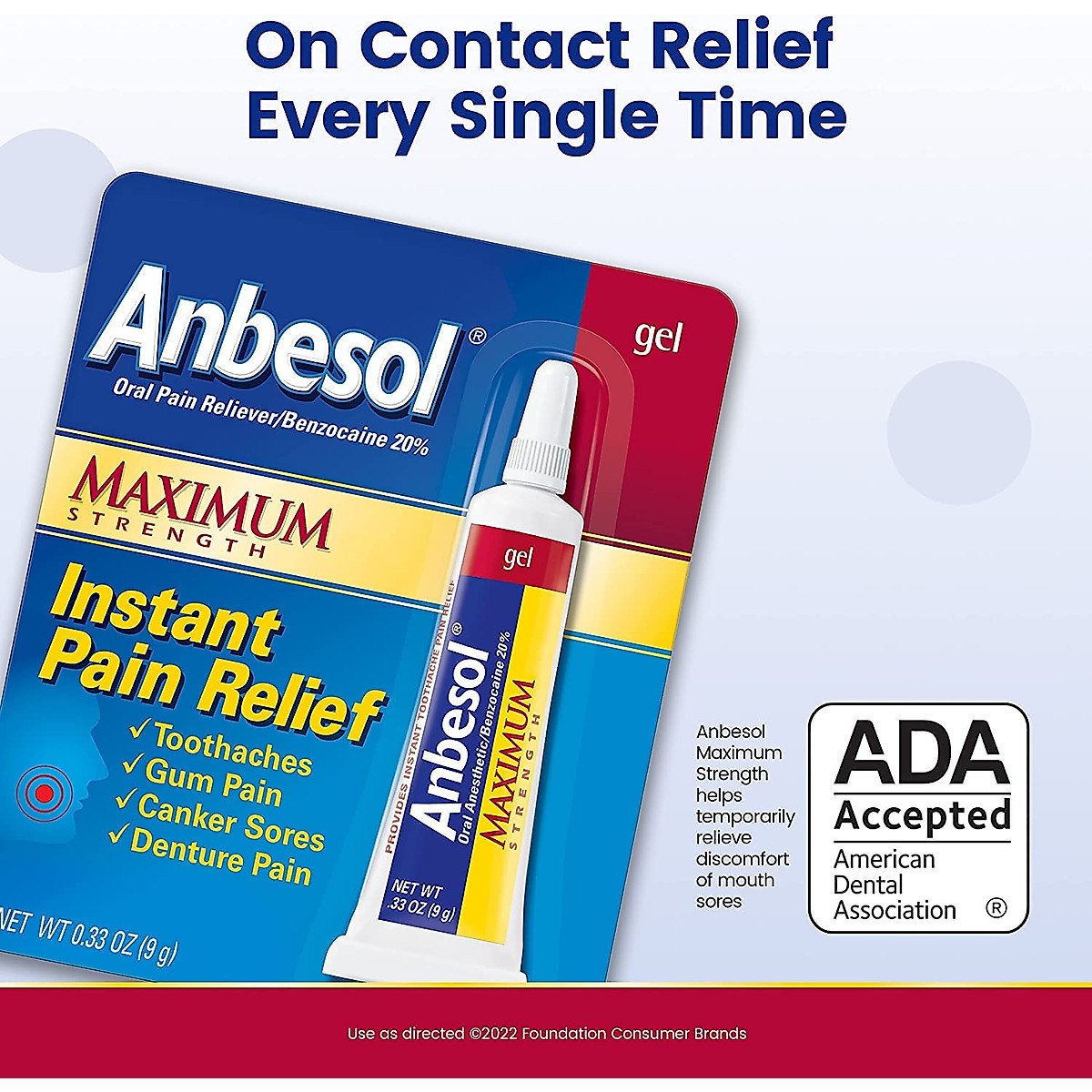 Anbesol Max Gel Size .33z Anbesol Mouth Pain Relief Gel .33oz