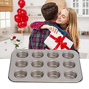 12 Cup Mini Muffin Pan,Nonstick Mini Cheesecake Pan Muffin Tin for Cupcake,Carbon Steel Mini Cupcake Pan for Homemade Muffins,DIY Cooking Tools for Muffin Cakes,Gold