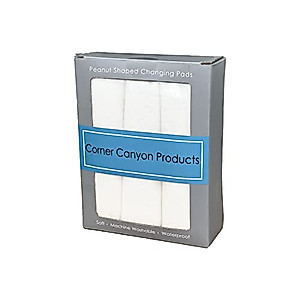 Quilted Bamboo Changing Pad Liner, Fits in Peanut Shaped Changing Pads, Super Soft Peanut Changer Liners are Warm On a Baby's Back, Thicker Waterproof Pads are Machine Washable - 3 Pack