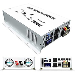WZRELB 2000W 12V Pure Sine Wave Solar Power Inverter DC AC Converter