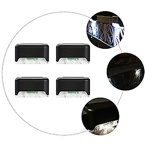 Cabilock Solar Led Lantern 4pcs Led Solar Lights for Fence Solar Powered Steps Light Outdoor Led Lamp Decks Walkway Patio Stair Garden Rail Backyard Fences Post Lamp Wall Sconces Lamp