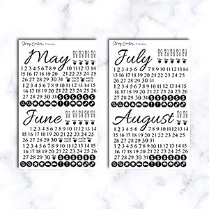 Essentials Calendar Planner and Journaling Stickers, Black and White Starter Kit for Journals and Planners, 12 Sheets, 1361 Stickers Per Pack