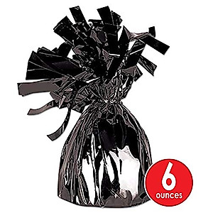 Beistle 50804-BK Metallic Wrapped Balloon Weights, 12 Per Package ,Black