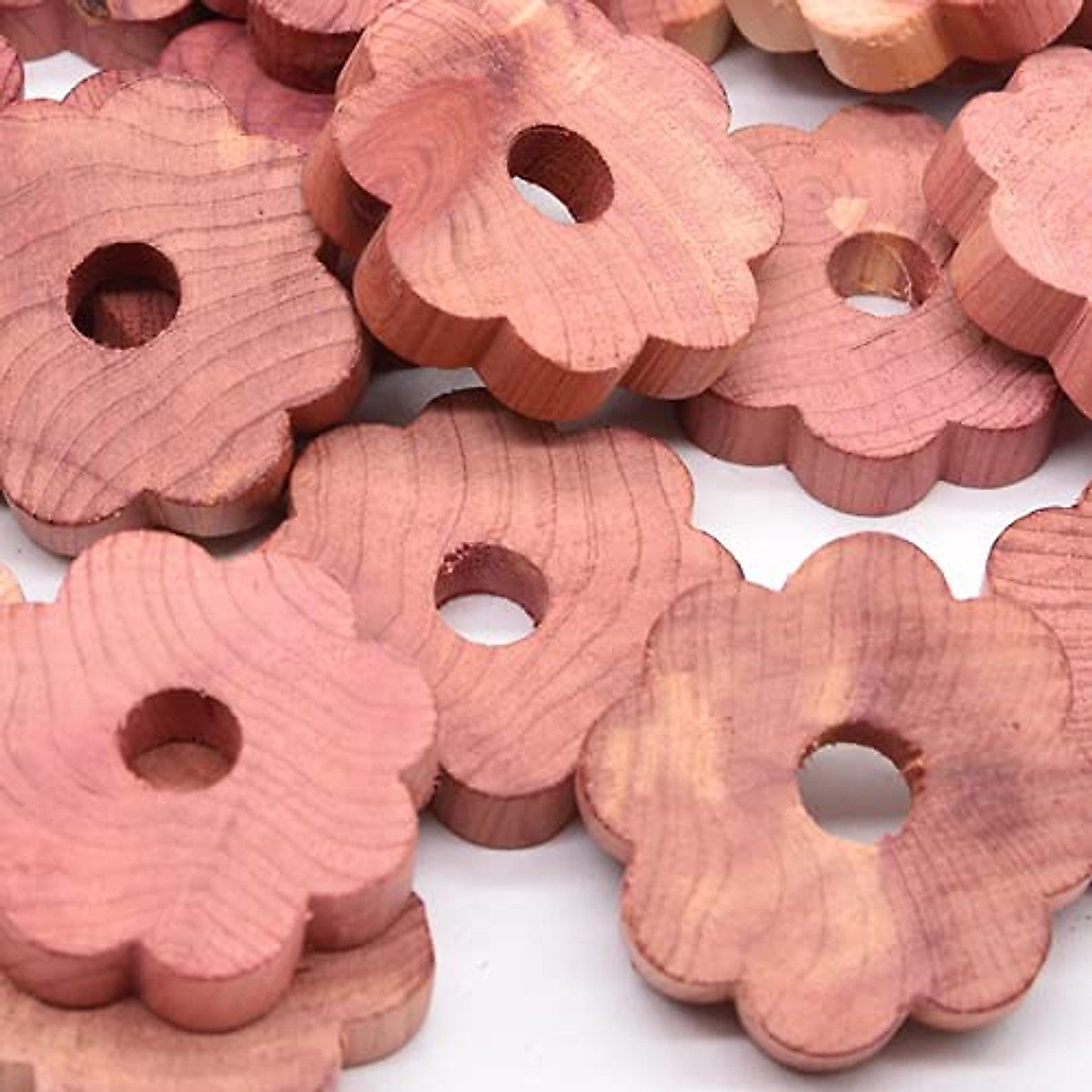Wahdawn Natural Aromatic Cedar Blocks for Clothes Storage (30 Cedar Rings 5 Sachets, Cedarwood)