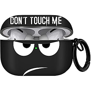Youtec for Airpods Pro 2nd Generation Case 2022, Don't Touch Me for Airpods Pro 2 Cover with Keychain Soft Cute Shockproof Cover for Women Men Compatible Apple AirPod Pro 2, Black