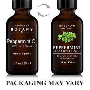 Brooklyn Botany Peppermint Essential Oil – 100% Pure and Natural – Premium Grade Oil with Dropper - for Aromatherapy and Diffuser - 1 Fl Oz