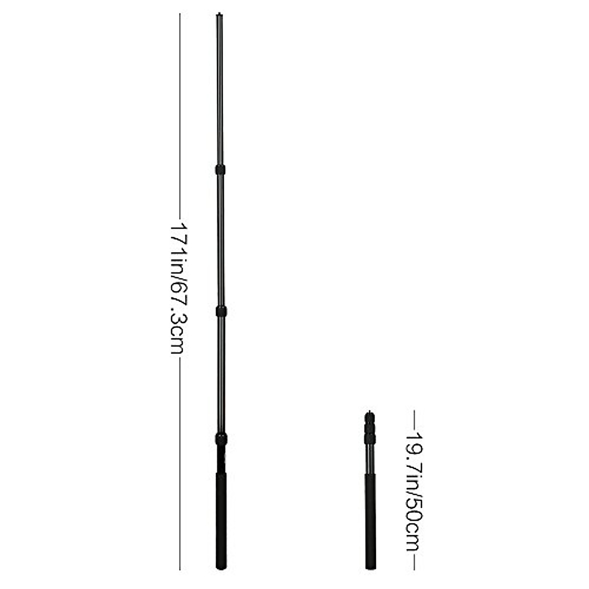 Koolertron Portable Mic Boom Pole Arm 4 Section Stretchable Padded Handheld Telescopic Aluminum Adjustable with Easy Twist Locks and Padded Handle for Professional Shotgun Microphones Fish Pole exte