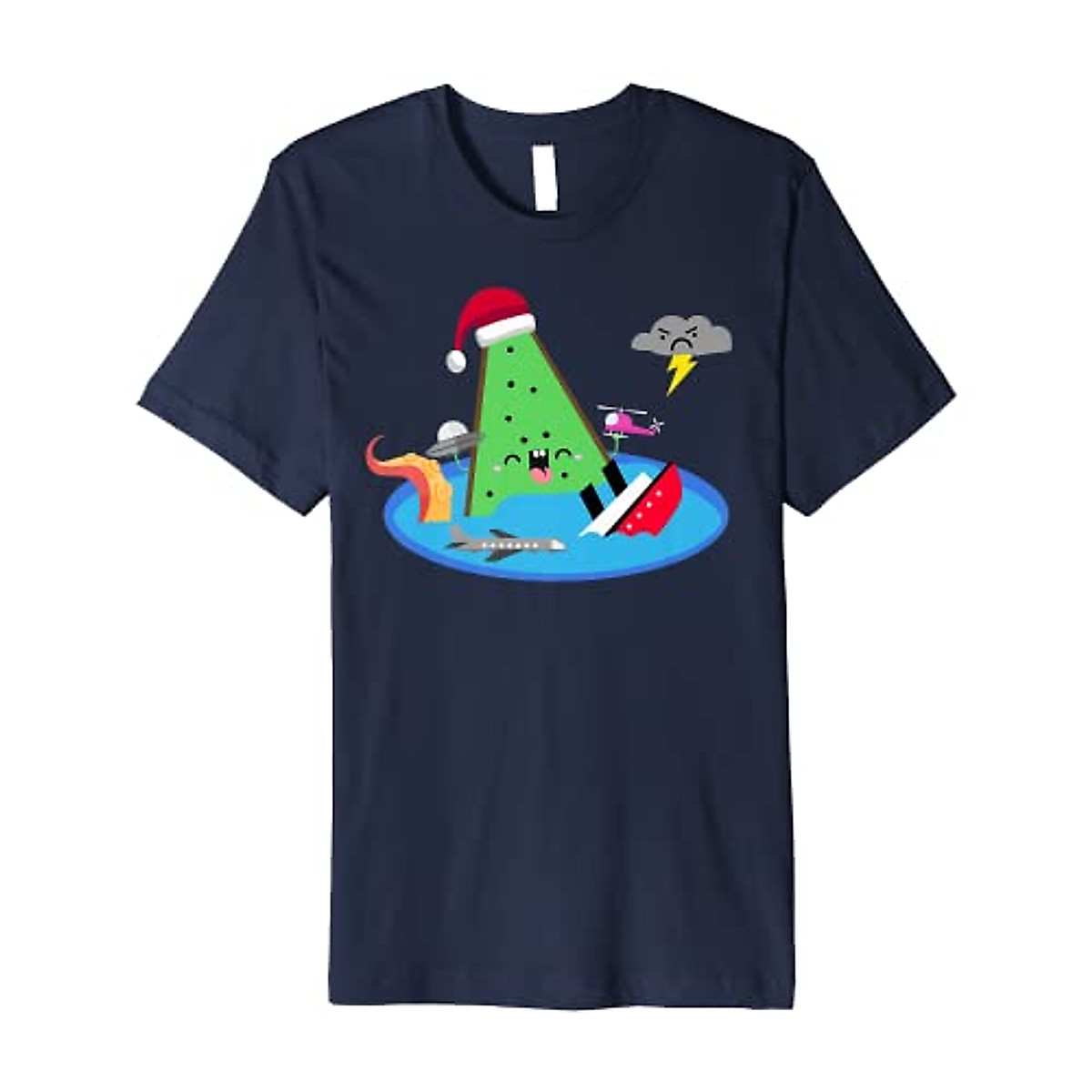 Fun Christmas BERMUDA TRIANGLE Santa Claus Stocking Stuffer Premium T-Shirt