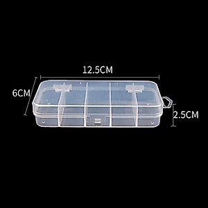 RuiLing 3pcs Multifunctional Portable 5-Grid Clear Visible Plastic Fishing Tackle Accessory Box 5 Compartments Jewelry Making Findings Organizer 4.96 x 2.44 x 1 Inch