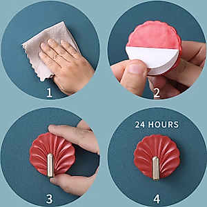 Bemurthos Adhesive Wall Hooks Towel Hooks, Sticky Waterproof Plastic Hooks for Hanging Towel, Robe, Coat, Decorative Wall Hooks for Bathroom Kitchen Shower, Novelty Adhesive Hook, Green, 4 Pack