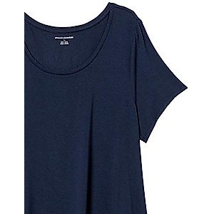 Amazon Essentials Women's Relaxed-Fit Short-Sleeve Scoopneck Swing Tee (Available in Plus Size), Navy, XX-Large