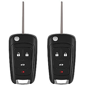 4 Buttons Keyless Entry Flip Car Remote Key Fob Fits for Chevy Equinox, Camaro 2010-2019, Cruze 2011-2016, GMC Terrain 2010-2019, B uick Regal 2011-2017 FCC: OHT01060512 315Mhz (1 Pack)