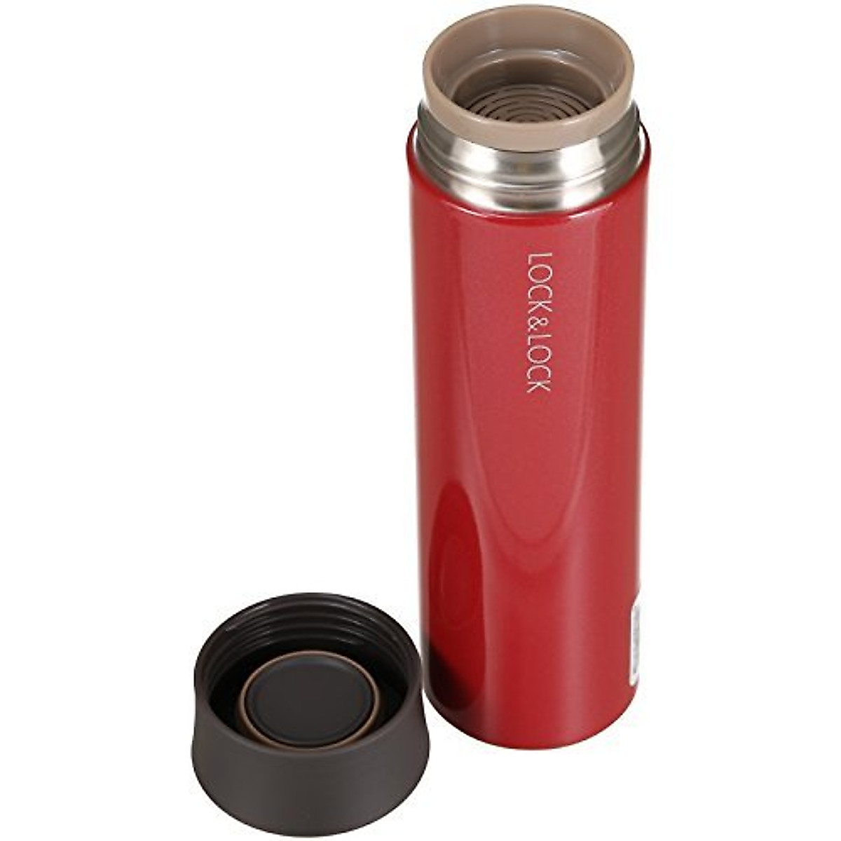 LOCK & LOCK Colorful Stainless Steel Vacuum Insulated Thermal Travel Mug 13.5oz Red, 13.5 oz