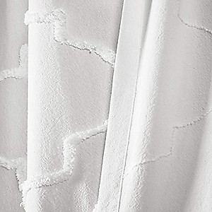 Lush Decor White Avon Chenille Trellis Window Curtain Panel Pair (95" x 40"), (95 in x 40