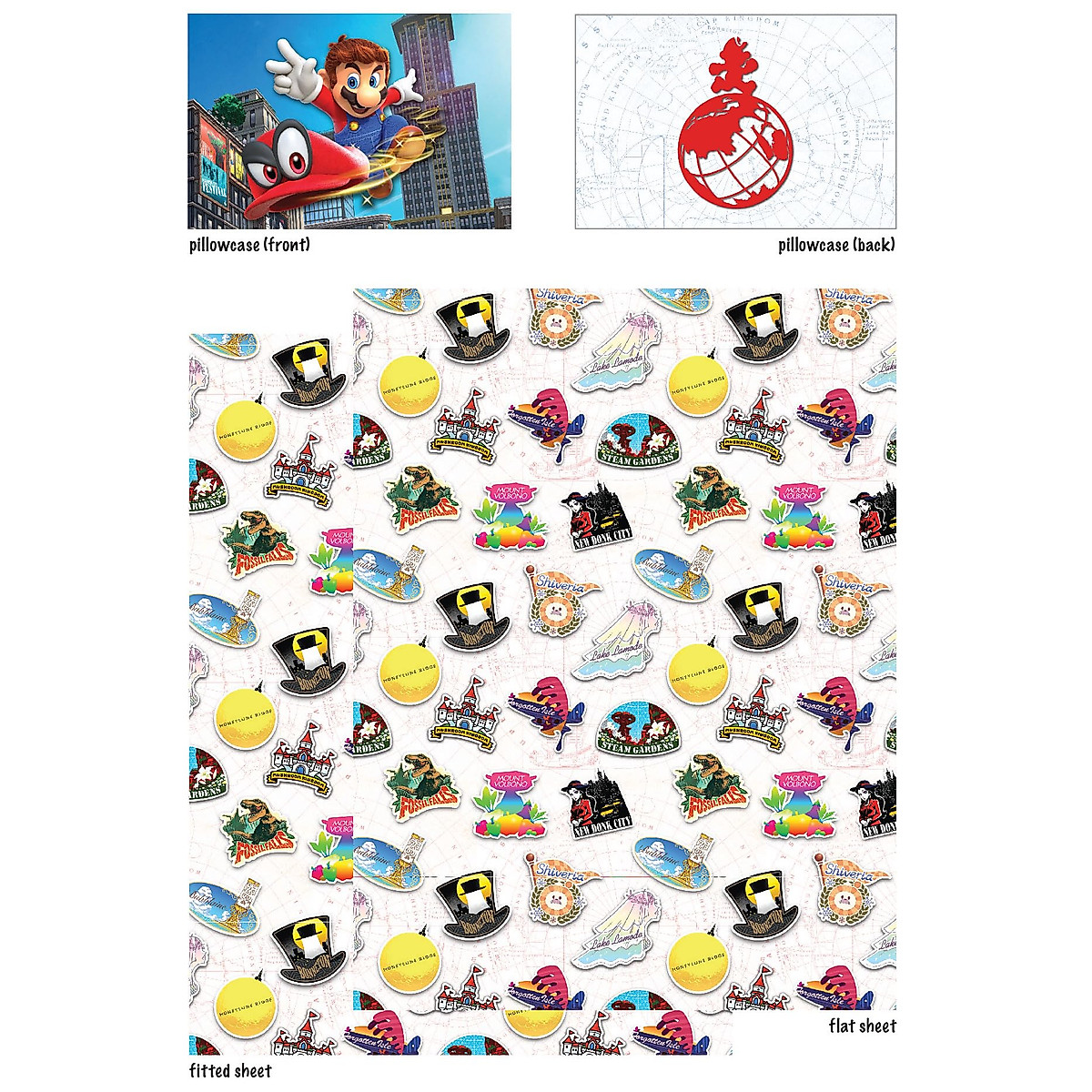 Super Mario Around The World 3-Piece Twin Sheet Set