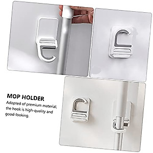 ADOCARN 3pcs Punch Free Kitchen Gardening Organizer Anti- Storage Holder Broom Hooks Bathroom Garden Hanger Mop Slip Mounted Holds and Hook Garage Self Wardrobe Self-Adhesive Laundry