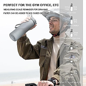 HITWAY 32 oz Sports Water bottle,BPA Free Drinks Water Bottles with Fruit Strainer,Leakproof Tritan BPA Free Non-Toxic Water Jug for Fitness,Gym,Sports,Outdoors,Cycling