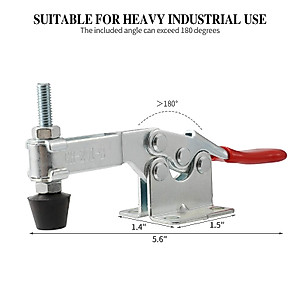 Anndason 6 PCS Hand Tool Toggle Latch Clamp 201B,220 Lbs Holding Capacity Horizontal Clamp Horizontal Quick Release Toggle Clamp (6 PCS 201B)