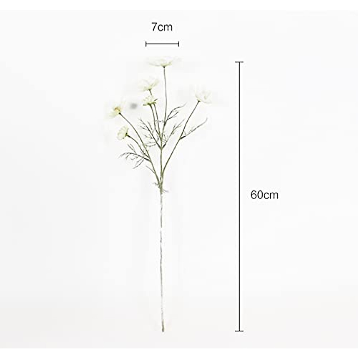 2 Pcs Artificial Fake Flowers Plants Cosmos Silk Flower Arrangements Wedding Bouquets Decorations Plastic Floral Table Centerpieces for Home Kitchen Garden Party Decor Approx 23.6'' High - White