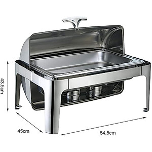 UZOURI Rectangle Chafing Dish Set, 9L Chafing Dish Set Food Warmer Buffet, Stainless Steel Chafing Dish Sets, for Buffet Catering Kitchen Party