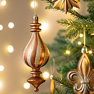 Valery Madelyn Ornaments for Christmas Trees, 60ct Bronze Copper and Gold Shatterproof Christmas Tree Decorations, Luxury Brown Hanging Ball Ornaments Bulk for Xmas Holiday Decor