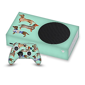 Head Case Designs Officially Licensed Cat Coquillette Dachshunds Art Mix Matte Vinyl Sticker Gaming Skin Case Cover Compatible with Xbox Series S Console and Controller Bundle