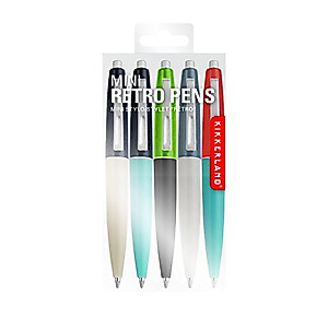Kikkerland Mini Retro Pens, Set of 5 (4329S)