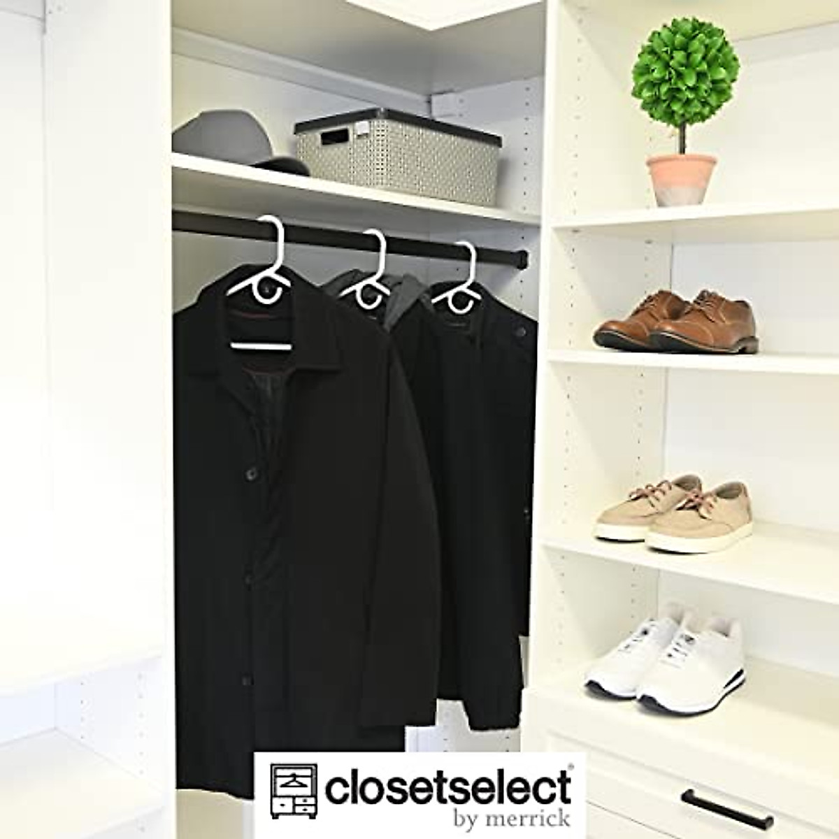 Heavy Duty Plastic Hangers, Made in USA, White Heavy Weight Hanger, 28 Pack