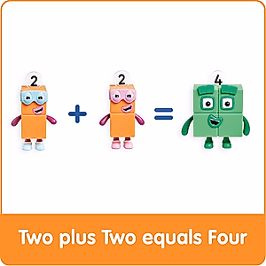 hand2mind Numberblock Four and The Terrible Twos, Cartoon Action Figure Set, Toy Figures, Play Figure Playsets, Small Figurines for Kids, Number Toys, Math Toys for Kids 3-5, Birthday Gifts for Kids