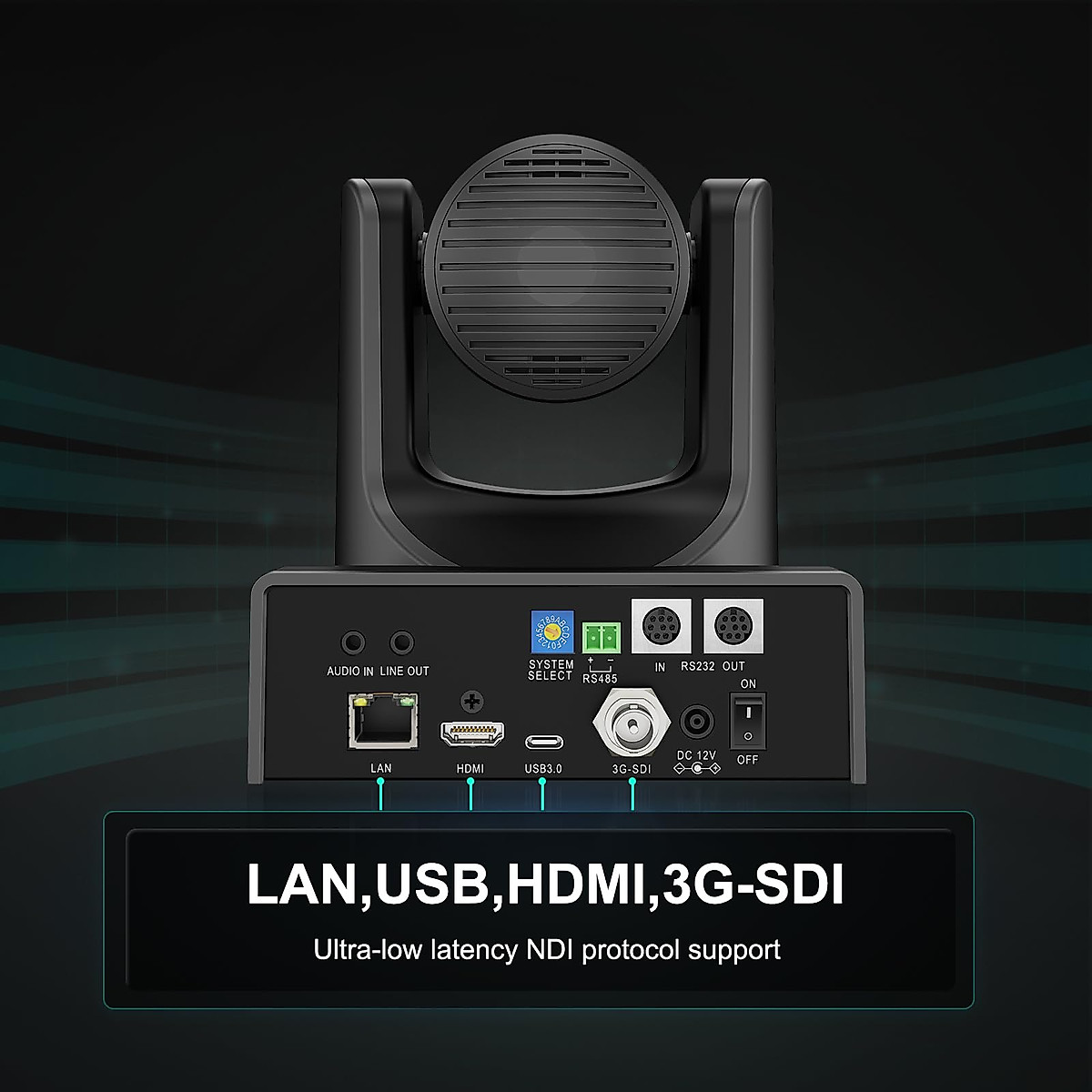 top0 4K NDI PTZ Camera,3G-SDI&HDMI2.0&USB3.0&IP,4K60fps,20X Optical Zoom,Live Streaming for Events/Video Production/Church/Boradcast Service