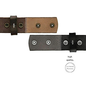 100% One-Piece Full Grain Leather Belt Strap with No Slot Hole 1-1/2"(38mm) Wide (Brown, 34)