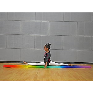 PreGymnastic 6FT/8FT/9.5FT Folding Balance Beam for Kids 3-12,Foldable Gymnastics Floor Beam-Extra Firm Suede Cover with Carry Bag for Home-Gym Equipment for Toddler Teenage (Rainbow, 9.5ft)