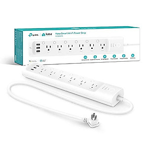 TP-Link Kasa Smart LED Multicolor WiFi Light Strip & Kasa Smart Plug Power Strip, Surge Protector w/ 6 Smart Outlets and 3 USB Ports, Compatible with Alexa & Google Home , No Hub Required (HS300)