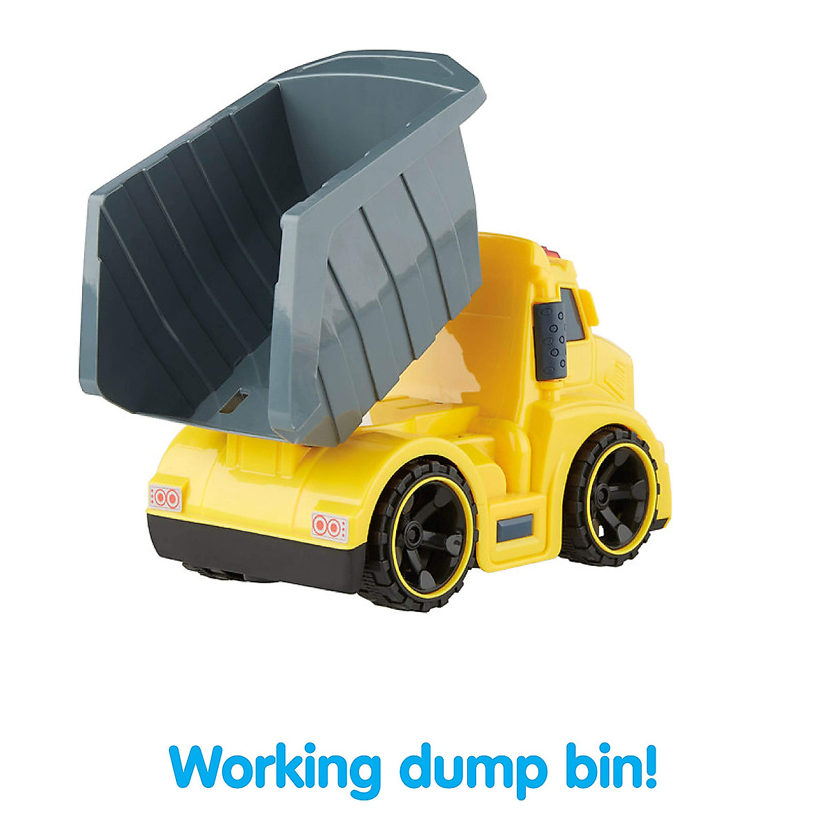 Kidoozie Lights N' Sounds Dump Truck, Friction Powered, Working Dump Bin for Ages 3+