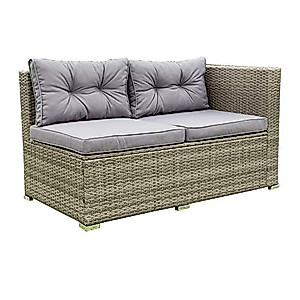 FANYE 4 Pieces Patio Sofa Sets Outdoor Conversation Group,PE Wicker Rattan Sectional Upholstered Furniture Include Armchairs, Loveseat and Cushions