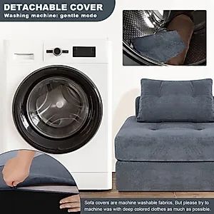 Futon Sofa Bed,Sleeper Chair - Convertible Sectional Sleeper Sofa with Pillow, Floor Bed Mattress for Guest Bed,Removable Zippered Back Support, Perfect for Living Room and Bedroom (SlateGray)