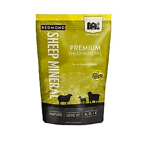 Redmond All Natural Sheep Mineral Supplement - Essential Trace Minerals for Overall Health and Growth Support - 5 lbs