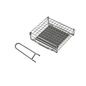 CAMPINGMOON Camping Toaster for Gas Stove Top Fire Grill Grid 304 Stainless Steel Bread Toasters Cooking Grill With Anti Scalding Mesh Fork Medium Size US-1615